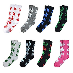 Kpop Space Mens Cotton Socks Fashion Marijuana leaf Casual Long Weed Sock Marijuana Weed Crew Socks(Uniform code H05)