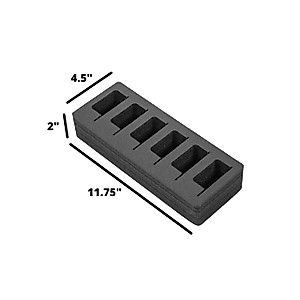 Polar Whale 2 Cocktail Capsule Drawer Organizers Tray Insert Compatible with Bartesian for Kitchen Home Bar Party Waterproof Washable Black Foam 6 Compartment 4.5 x 11.75 Inches