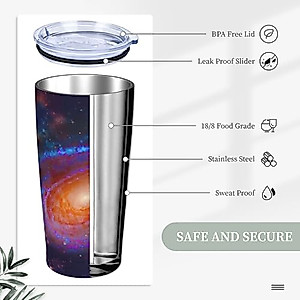IYERSKD Moon Starry Galaxy 20 oz Stainless Steel Tumbler Vacuum Insulated Leakproof Travel Mug for Car Office Gym