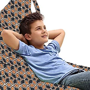 Ambesonne Leaves Lounger Chair Bag, Old Fashioned Autumn Leaves Linked Forming a Mosaic Unusual Harvest Classic Motif, High Capacity Storage with Handle Container, Lounger Size, Multicolor