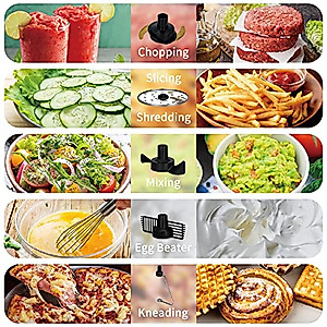 Mnj Food Processors 12 Cup, 1000W, Powerful Meat Grinder, Vegetable Chopper, Dough Kneader, 5 Blades, Electric Blender & Cutter, Chopping, Stainless Steel (Package May Vary)