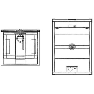 BK Resources BK-GT-30 Carbon Steel 30 Lbs. Capacity & 15 GPM Rate Flow Grease Trap with Removable Baffles & T-Vent PDI Certified