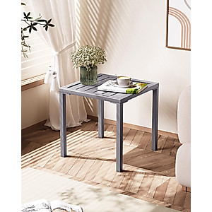 Crestlive Products Aluminum Outdoor Side Table Set of 2, Pool Lounge Chair Side Table, Weather Resistant Small Square Coffee End Table for Patio, Yard, Garden, Porch, Deck, Outdoor