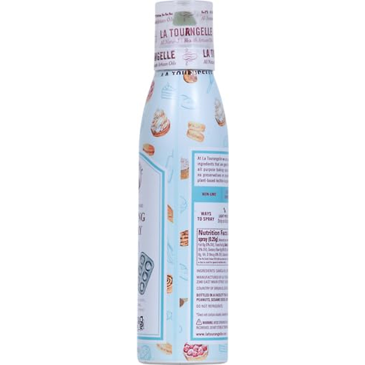La Tourangelle, All Purpose Baking Spray, Gluten-Free, Non-Stick, Chemical Free and Propellant Free, Expeller-Pressed Cooking Spray Oil, 5 fl oz