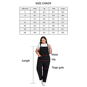 Lncropo Women's Plus Size Overalls Wide Leg Loose Baggy Jumpsuit Rompers,Blue,2XL