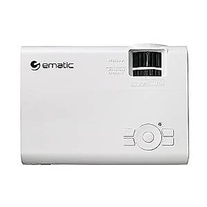 Ematic EPJ590WH Portable Projector 800 x 480 Native Resolution Support 1080p Video Source, Gaming Console, PC, Laptop, Streaming Devices and More