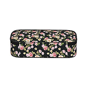 Gocerktr Floral Pencil Case Large Capacity Pencil Bag Double Zippers Pen Bag with Compartments Multifunction Makeup Bag for Women