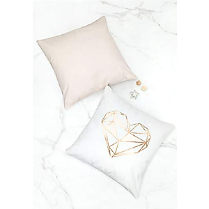 SUMGAR Throw Pillow Covers Pink Love Rose Gold White Pillowcase Teen Girls Geometric Cushion Case for Sofa Couch Bed Living Room Bedroom Office Set of 2, to Mom,18 x 18 inch