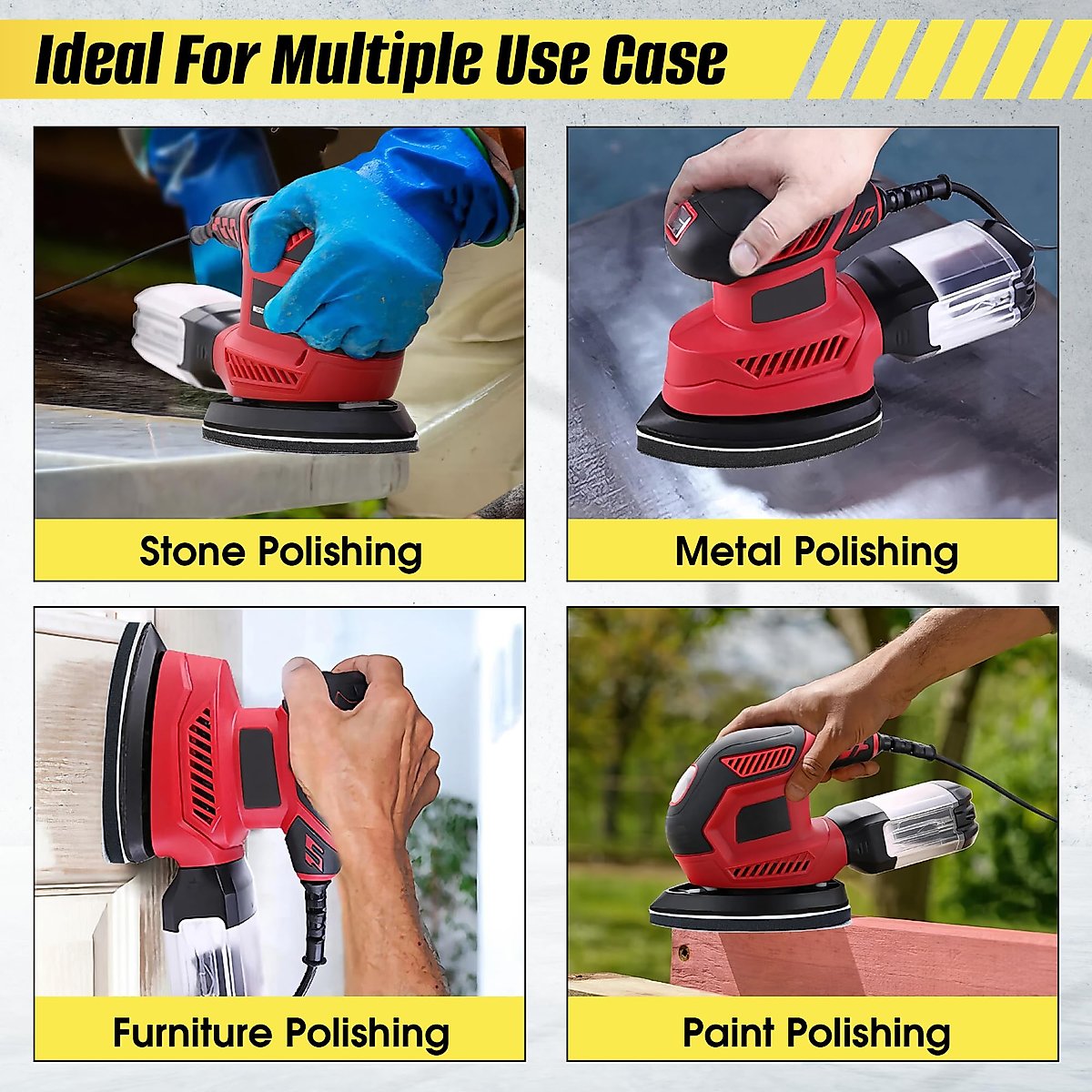 TUSGOR 5 Pack Mouse Detail Sanding Interface Pad Hook and Loop - Triangle Sanding Pads with 5 Holes Foam Interface - Mouse Sander Sandpaper Backing Pad for Flexibility & Balancing Sanding Pressure