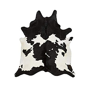Small Cowhide Black and White Cow Hide Rug Natural Black White Cow Skin Leather Area Hair On 5 X 3