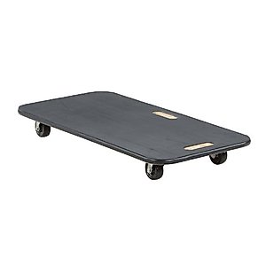 Vestil FWD-1836-3R Fiberwood Dolly with 3" Rubber Casters, 700 lbs Capacity, 35-9/16" Length x 17-13/16" Width x 4-11/16" Height Deck , Black