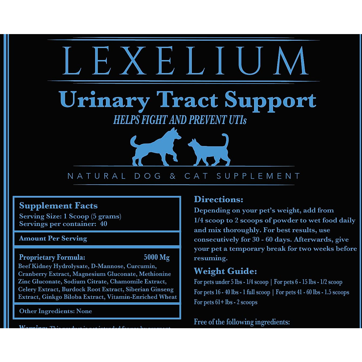 Organic Urinary Tract Infection UTI Support for Dogs and Cats - Fortified with Cranberry, D Mannose, and Curcumin - Optimizes Kidney & Bladder Function - Can Prevent Kidney/Bladder Stones - 200 G