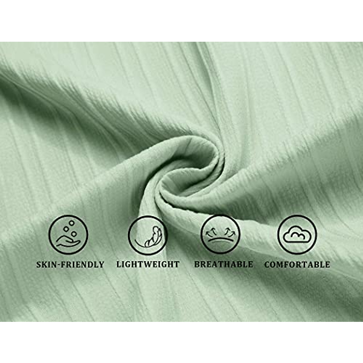 COOFANDY Men's Linen Shirts Short Sleeve Button Down Shirt for Men Fashion Summer Beach Shirt, Light Green, L