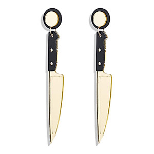 Exaggerated Hip Hop Earrings For Women Jewelry Gold Long Knife Earrings Simulation Acrylic Punk Ear Accessories (Long Knife Earrings(Gold))