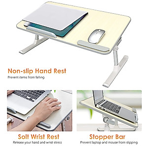 IBAMA Bed Tray Portable Laptop Stand Table Lap Desk 24 x 13 inches Adjustable Folding Table for Gaming and Working in Bed, Sofa and Couch (Larger Size)