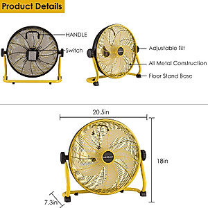 Rechargeable Floor Fan,31Speeds Super Quiet Air Circulation Cordless Outdoor Fan with Remote Control,16'' Portable 15000mAh Battery Operated Fan,High Velocity Floor Fan for Camping Travel Industrial