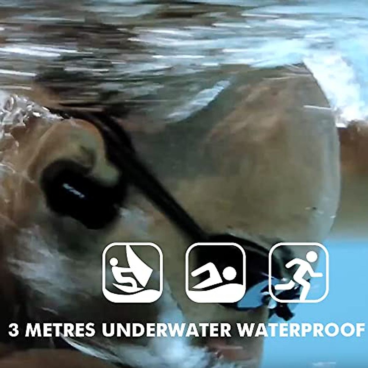 mashine Swimming Headphones, Bluetooth & MP3 Music Player 2 in 1, IPX8 Underwater 3 Meters Waterproof Earphones for Pool, Surfing, Snorkeling, Shower and Running with Shuffle (Not Bone Conduction)