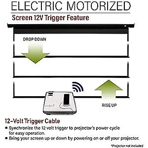 Akia Screens 110 inch Motorized Electric Remote Controlled Drop Down Projector Screen 16:9 8K 4K HD 3D Retractable Ceiling Wall Mount Black Projection Screen Office Home Theater Movie AK-MOTORIZE110H1