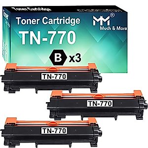 MM MUCH & MORE Compatible Toner Cartridge Replacement for Brother TN-770 TN770 TN760 to Used with HL-L2370DW HL-L2370DWXL MFC-L2750DW MFC-L2750DWXL Printers (3-Pack, Black)