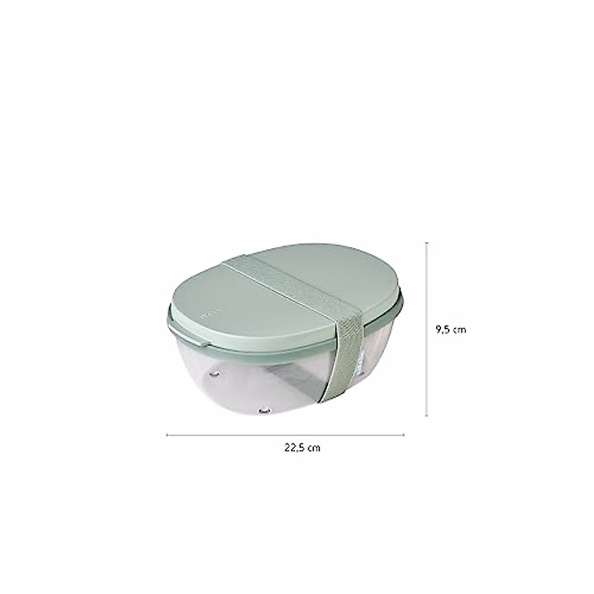MEPAL, Duo-Salad Box with 2 Compartments for Food Storage, Plus a Detachable Mini Box, Portable, BPA Free, Nordic White, Holds 1900ml|64.2oz, 1 Count