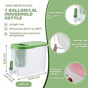 Roshtia 3 Sets Cold Brew Coffee Maker with Stainless Steel Mesh Filter and Spigot 1 Gallon Iced Coffee Maker Cold Brew Pitcher Lemonade Dispenser with Infuser for Tea