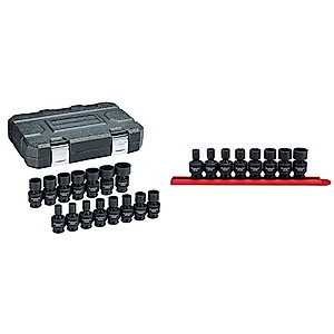 GEARWRENCH 15 Piece 3/8" Drive 6 Point Standard Universal Impact Metric Socket Set - 84918N and GEARWRENCH 8 Pc. 3/8" Drive 6 Point Standard Universal Impact SAE Socket Set - 84917N