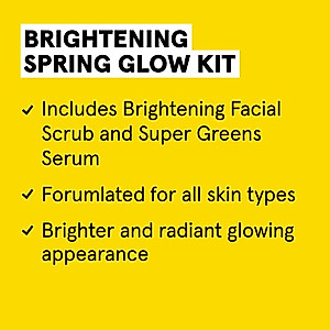 Acure Spring Glow Kit | 100% Vegan | For A Brighter Appearance | Includes Brightening Facial Scrub & Brightening Super Greens Serum
