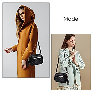 I IHAYNER Cute Little Multiple Pocket Small Crossbody Bag for Women Quilted Shoulder Purse for Teen Girls Lightweight Purse With Tassel Pink