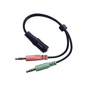 PC Adapter Cable Y-Splitter Cord Wire for AstroA10 A10 A40 Turtle Beach HyperX Cloud SteelSeries Sennheiser Razer & Other Gaming Smartphone Headsets with TTRS Headphone & Mic Plug