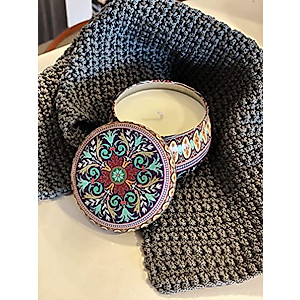 Soy Wax Candle in Perfect Decorative Giftable Metal Tin - Peppermint-Eucalyptus Natural Oil and Pure Organic Soy Wax - for Living Room, Home, Bedroom - Handmade in USA