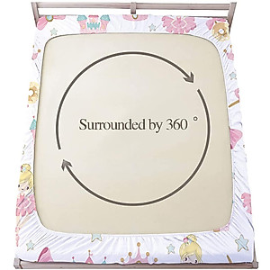 Jameswish Dancing Princess Fitted Sheet Set Twin for Kids Girls Teens Crown Castle Pattern Bed Sheet 2 Piece 3D Print Pink Dreaming Style Sheet Set