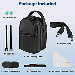 PECOOVR Carrying Case for Meta Oculus Quest 2, Fits Headset with Official & Elite Strap Battery Pack and Other VR Accessories, Includes Lens Cover, Cleaning Pen, Cloth for Travel and Home Storage
