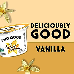 Two Good Low Fat Greek Yogurt, Vanilla, Lower Sugar, Gluten Free, With 2g of Sugar, 5.3 oz., 4 Pack