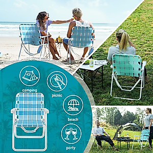 #WEJOY 2 Pack Folding Webbed Lawn Beach Chair,Heavy Duty Portable Chairs for Outside with Hard Arm,Carry Strap for Outdoor Camping Garden Concert Festival Sand Picnic BBQ