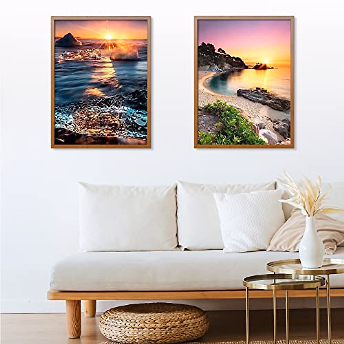 Uatiodo Diamond Painting Kits for Adults, 6 Pack Diamond Painting Kit, DIY 5D Diamond Art Paintings, Sunset Beach Paint with Diamonds, Home Wall Decor, 12 * 16 inch