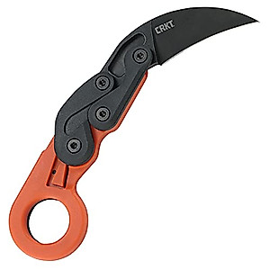 CRKT Provoke Orange Kinematic EDC Folding Pocket Knife: Morphing Karambit, Black Stonewash Stainless Steel Blade, Grivory Handle with Integrated Safety Lock, Low Profile Pocket Clip 4041O
