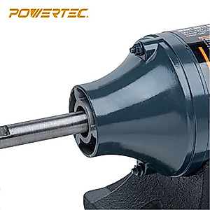 POWERTEC BF800 Slow Speed and Long Shift Bench Buffer Polisher with Buffing Wheels, 8 Inch Buffing & Polishing Bench Grinder Machine for Metal, Jewelry, Knives, Wood, Jade, and Plastic