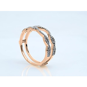 Dazzlingrock Collection 0.35 Carat (ctw) Round White Diamond Double Enhancer Wedding Ring in 14K Rose Gold Size 6.5