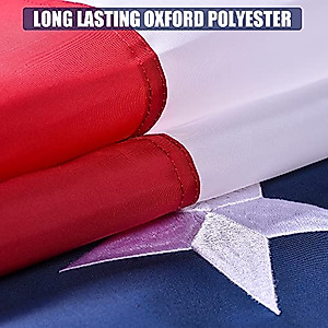 VICDRIA North Carolina State Flag 3x5 Ft, Double Sided Deluxe Embroidered Heavy Duty Polyester Durable NC Outside Flags, Indoor/Outdoor, Sewn Stripes and Brass Grommets