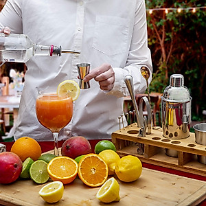 Maxam 24 Piece Bartender Set - Cocktail Shaker, Muddler, Liquor Mixing Kit, Bar Tools