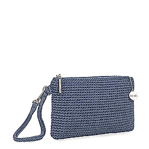 The Sak Vita Wristlet Purse - Small Hand Crochet Women's Clutch for Everyday & Travel - Mini Handbag With Card Slots & Zipper - Maritime