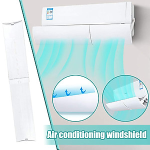YYYP Retractable Air Conditioner Air Deflector, Universal Adjustable Air Conditioning Deflector Air Diverter Cover Telescopic Anti-Wind Baffles Anti Direct Blowing Windshield Wind Guide (White)
