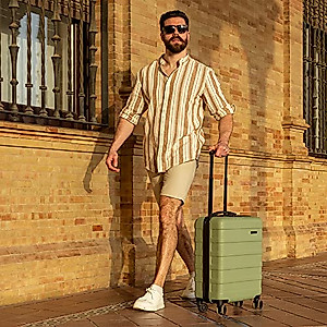 Cabin Max Anode 44L 55x40x20cm (22x16x8inch) Carry On Hand Luggage Suitcase - Lightweight, Hard Shell, 4 Wheels, Smart USB Port, 3 Digit Combination Lock (Lavender)