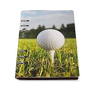 Golf Sport Notebook Cover 6-Ring Binder Portable Planner Book Loose-Leaf Cover for Home Office