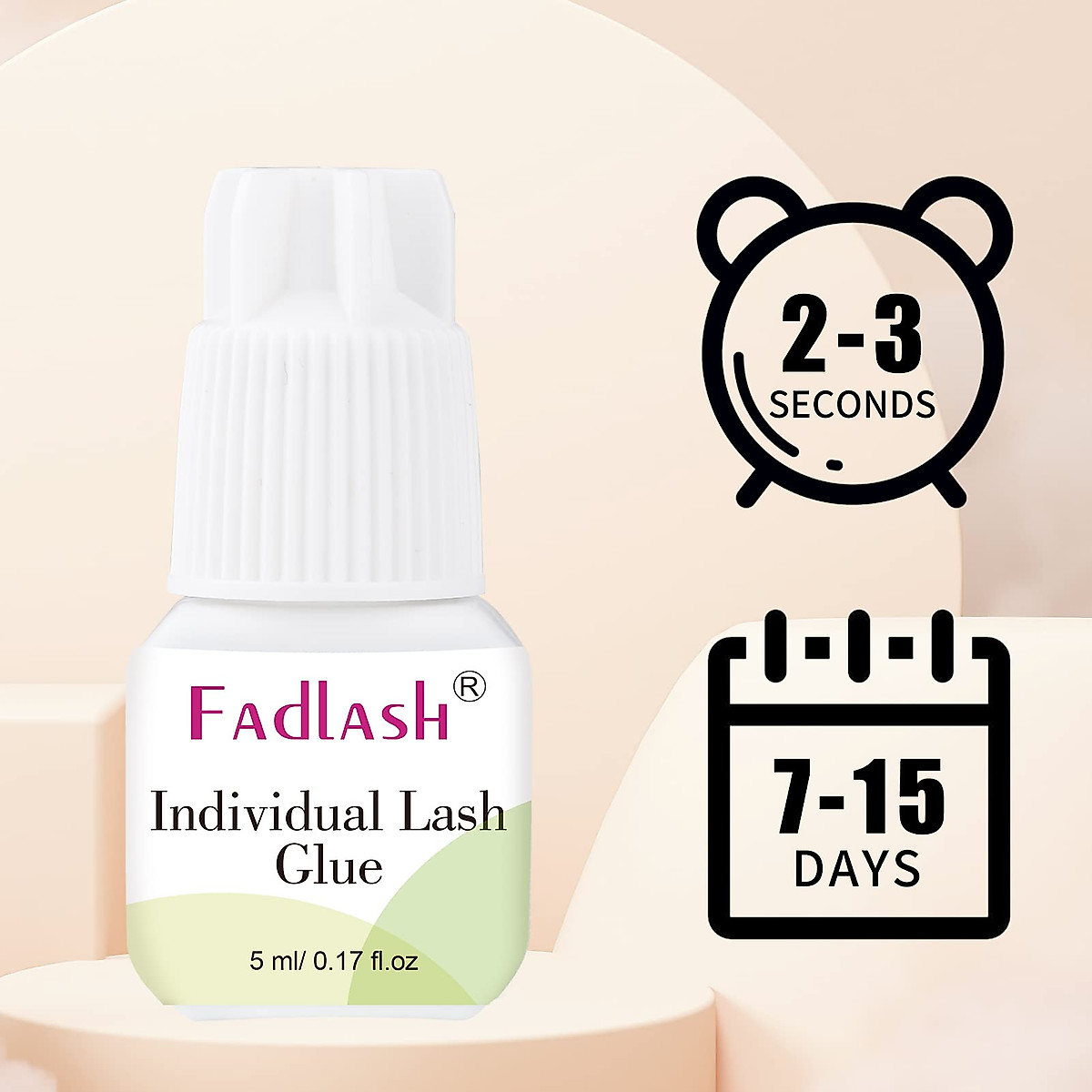 Individual Lash Glue FADLASH Cluster Lash Glue 2-3S Dry Time 7-15 Days Retention DIY Lash Extension Glue Self Application Sensitive Lash Cluster Glue Black 5ml (DIY/Cluster Lashes Use Only)