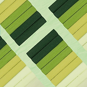 8 Rolls Crepe Paper Rolls, 10 x 98Inch 4 Colors Wide Crepe Paper Sheets with Floral Stem Wire and Green Floral Tapes for DIY Gift Wrapping Paper Crafts Birthday Wedding Holiday Paper Flower (Green)