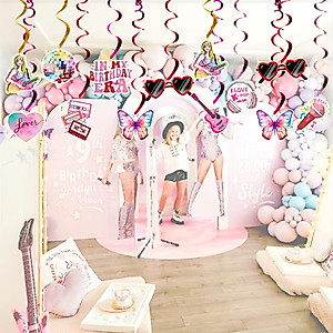 20pcs Birthday Party Decorations Singer Theme Party Supplies Hanging Swirls for Girls Birthday Decorations
