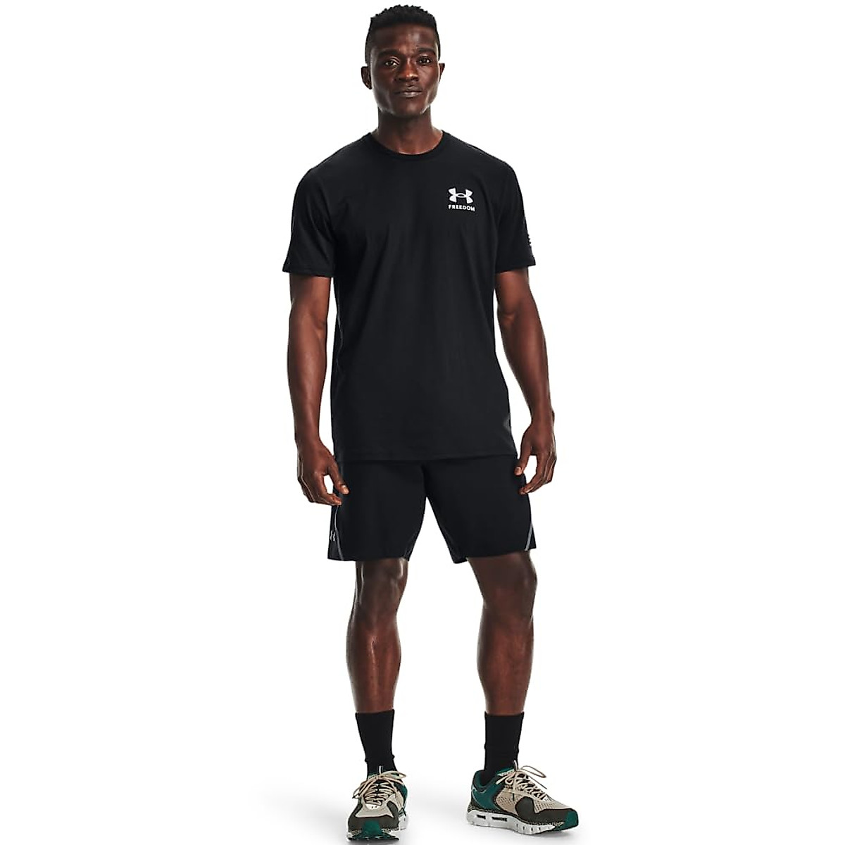 Under Armour Men's New Freedom Flag T-Shirt, Black (001)/White, XX-Large