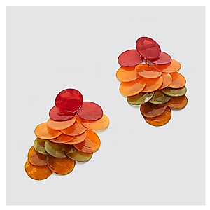 ZMANYIJEW Rainbow Acrylic Tassel Earrings for Women Colorful Leaf Flower Earring Bead Rainbow Earring for Women(B)