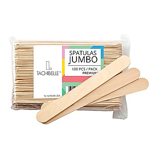 Tachibelle 100 Piece Jumbo Craft Sticks, Premium Wood For Building, Mixing, and Creating Craft Projects